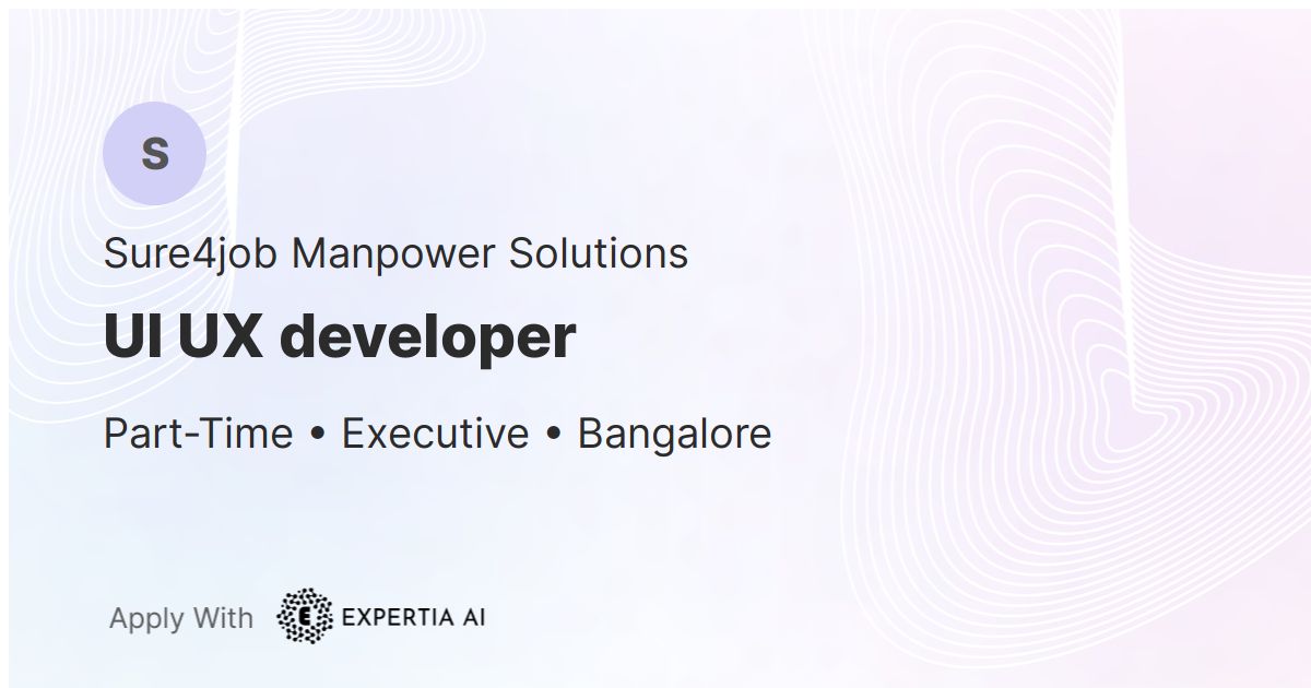 UI UX developer Job | Bangalore | Executive
