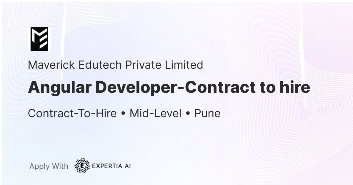 Angular Developer-Contract to hire Job | Pune | Mid-Level
