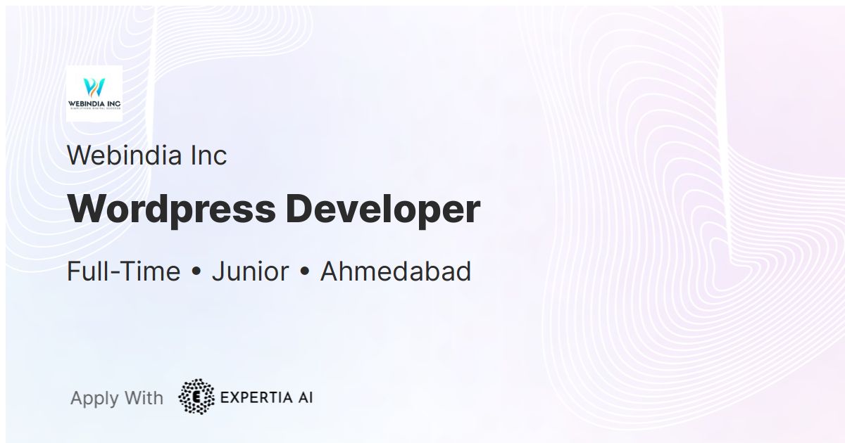 Wordpress Developer Job | Ahmedabad | Junior
