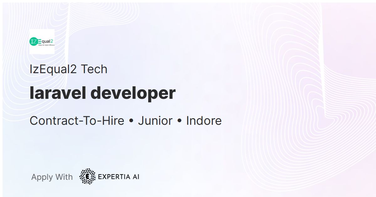 laravel developer Job | Indore | Junior