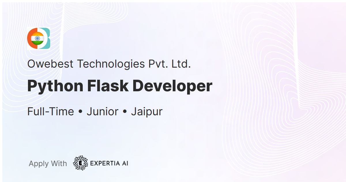 Python Flask Developer Job | Jaipur | Junior