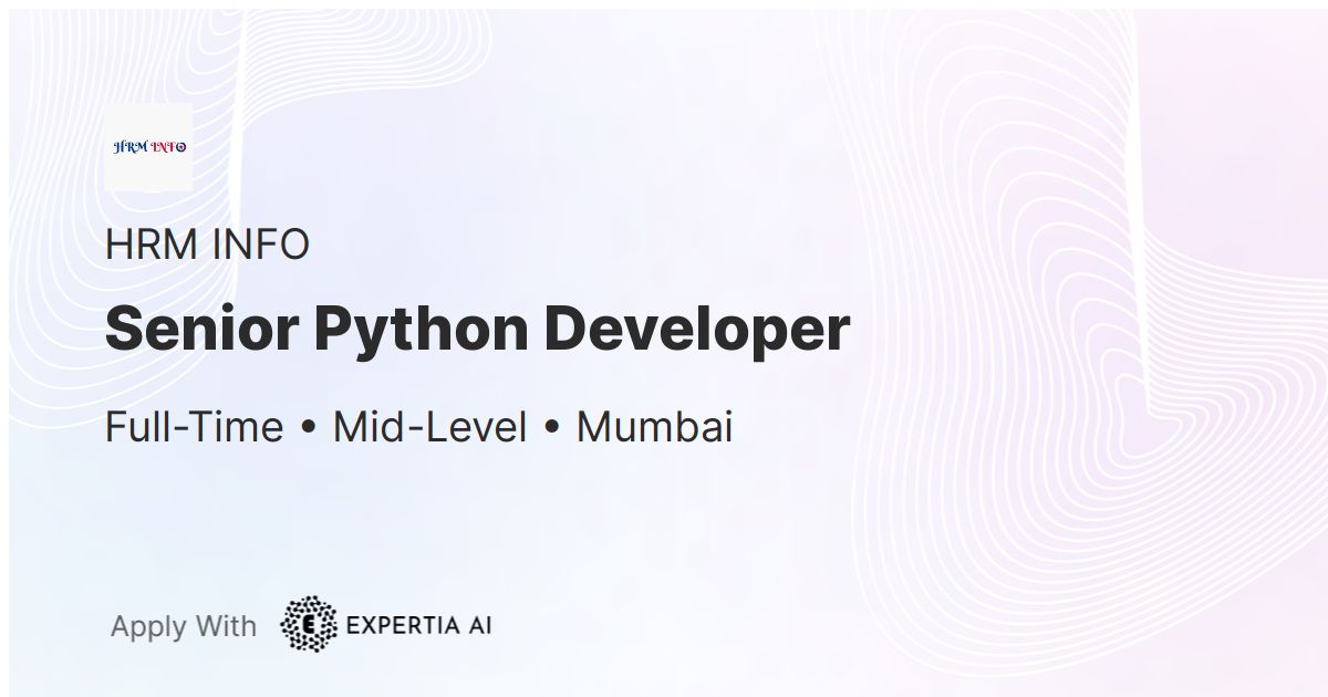 Senior Python Developer Job | Mumbai | Mid-Level