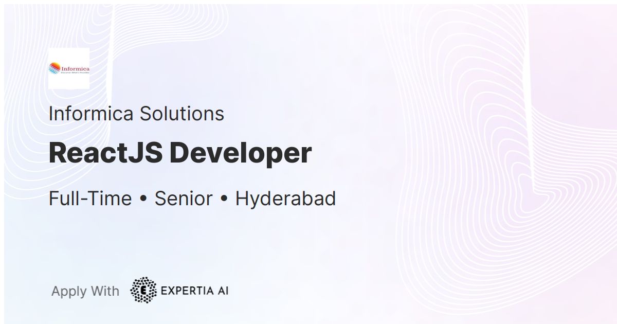 ReactJS Developer Job | Hyderabad | Senior