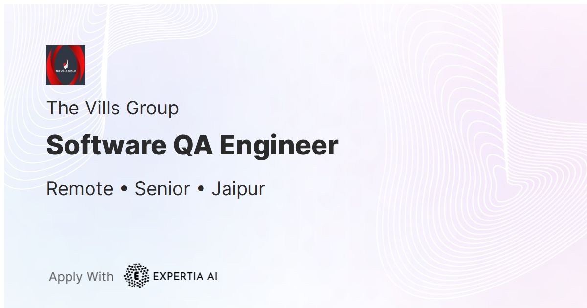 Software QA Engineer Job | Jaipur | Senior