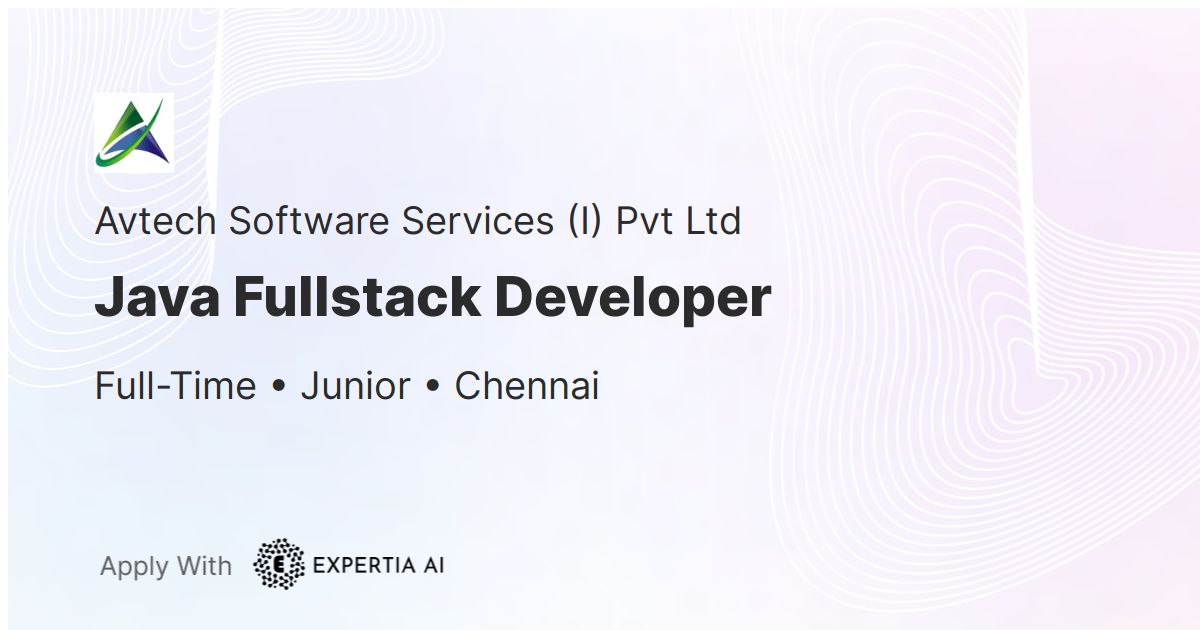 Java Fullstack Developer Job | Chennai | Junior