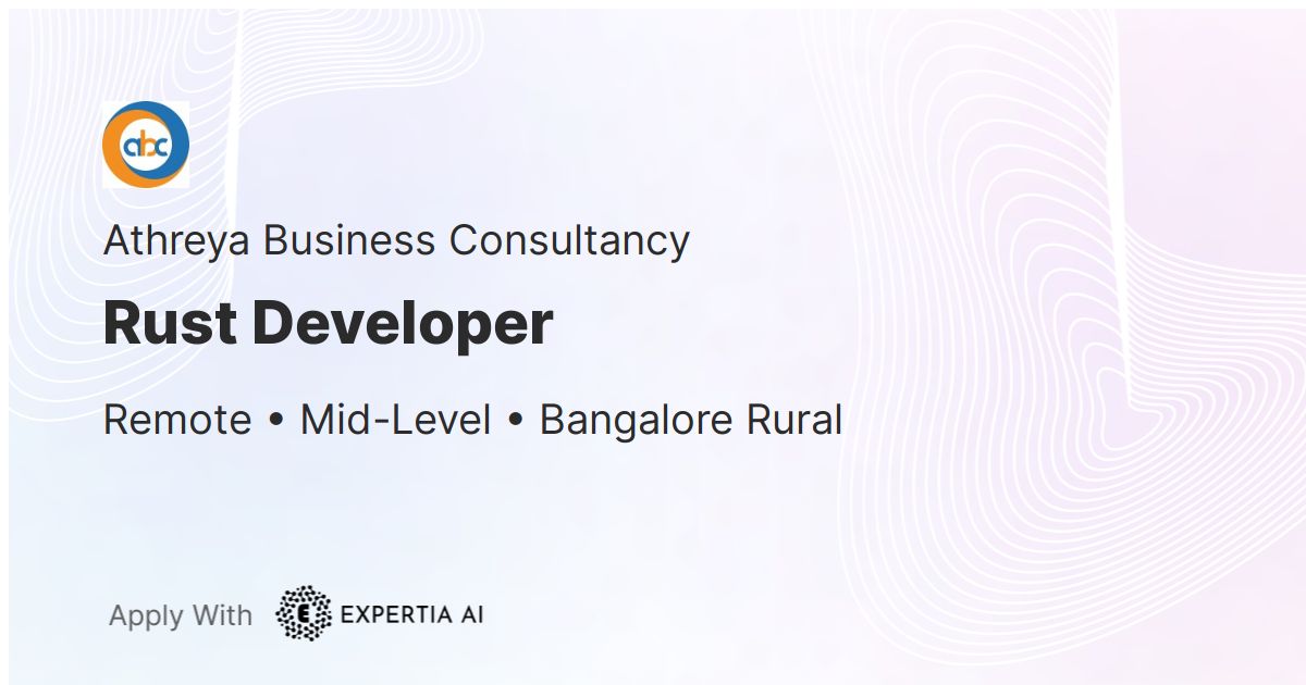 Rust Developer Job | Bangalore Rural | Mid-Level