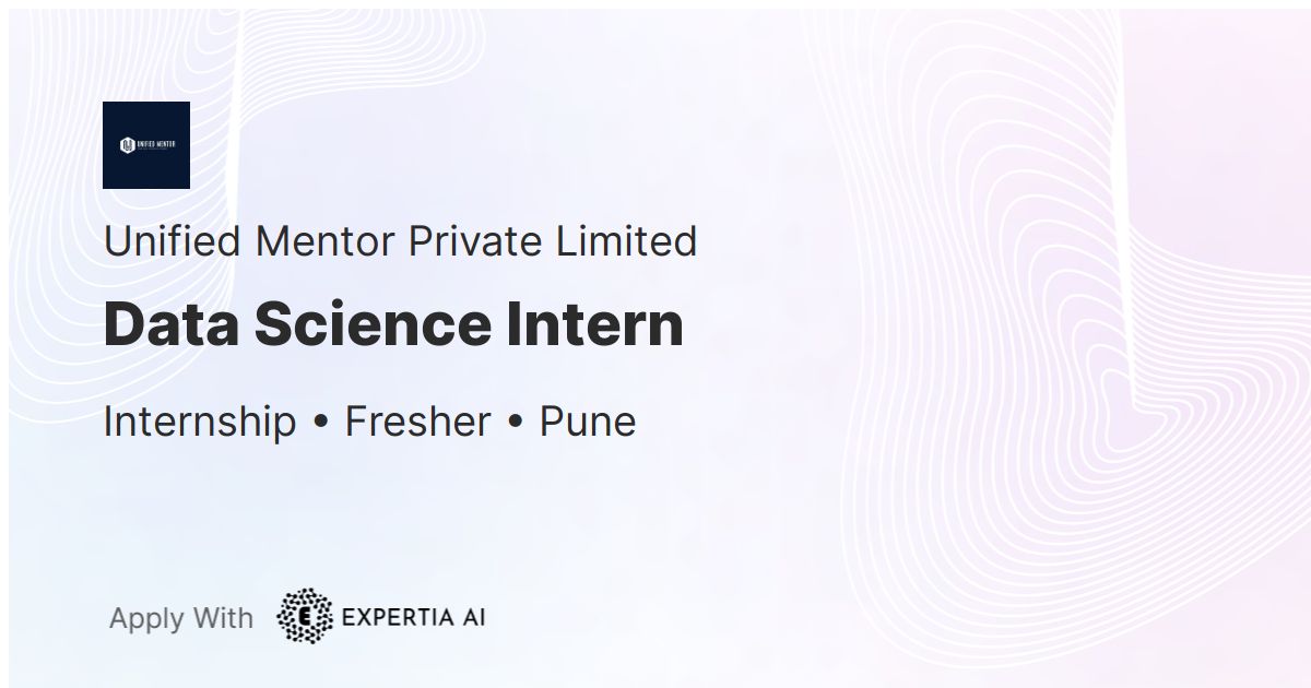 Data Science Intern Job | Pune | Fresher