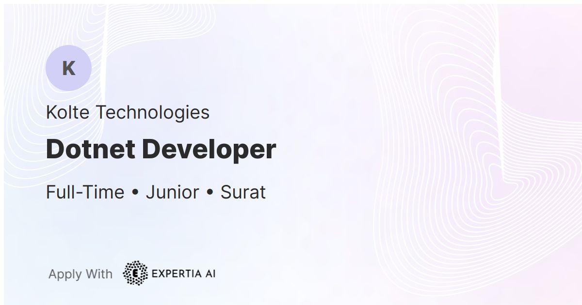 Dotnet Developer Job | Surat | Junior