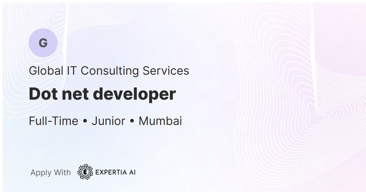 Dot net developer Job | Mumbai | Junior