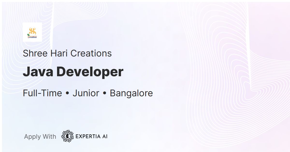 Java Developer Job | Bangalore | Junior