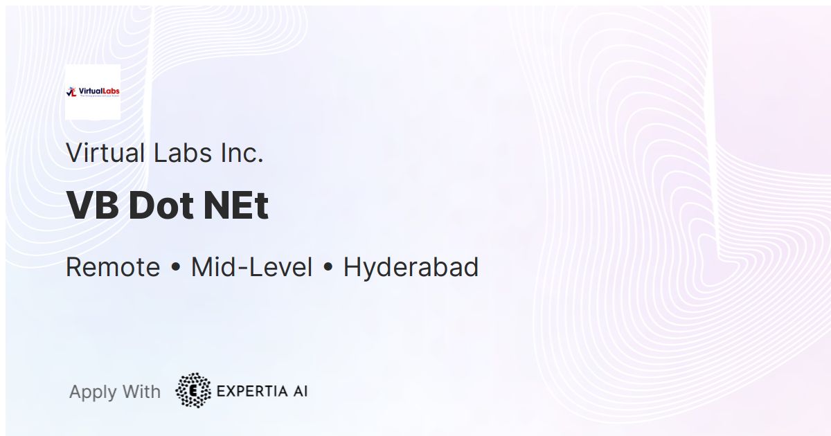 VB Dot NEt Job | Hyderabad | Mid-Level