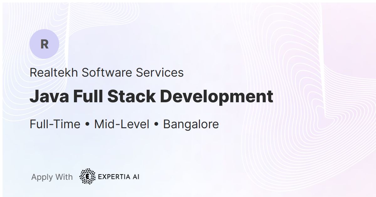 Java Full Stack Development Job | Bangalore | Mid-Level