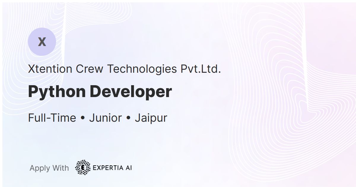 Python Developer Job | Jaipur | Junior