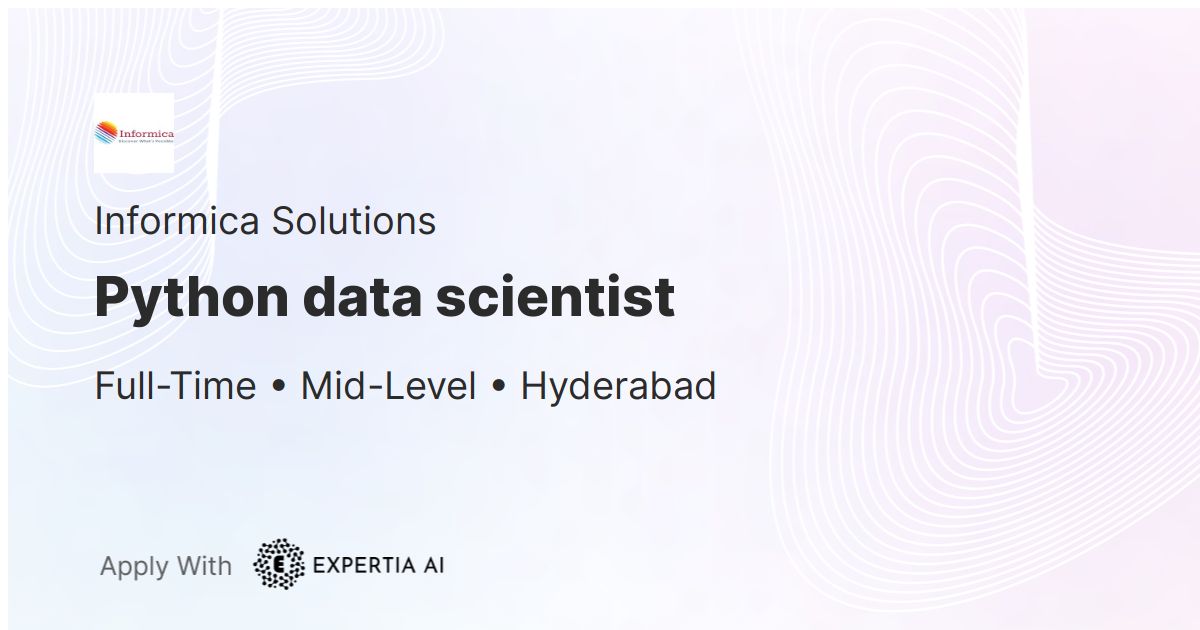 Python data scientist Job | Hyderabad | Mid-Level