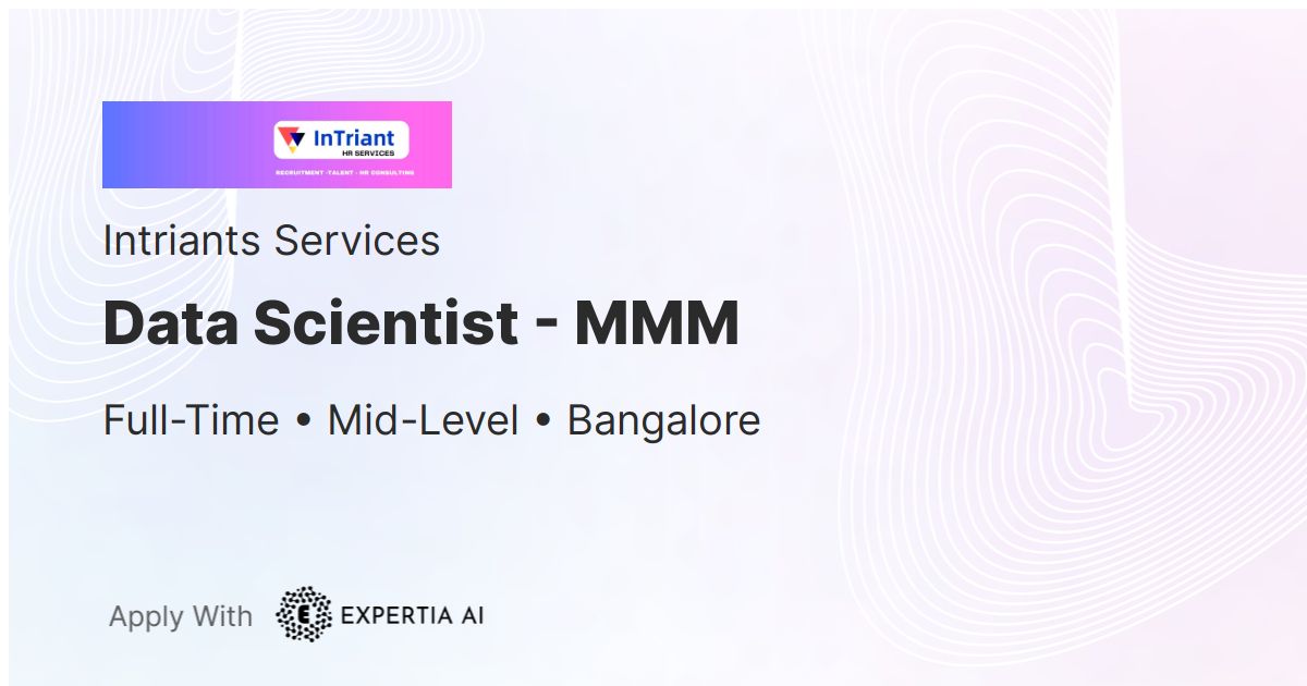 Data Scientist - MMM Job | Bangalore | Mid-Level