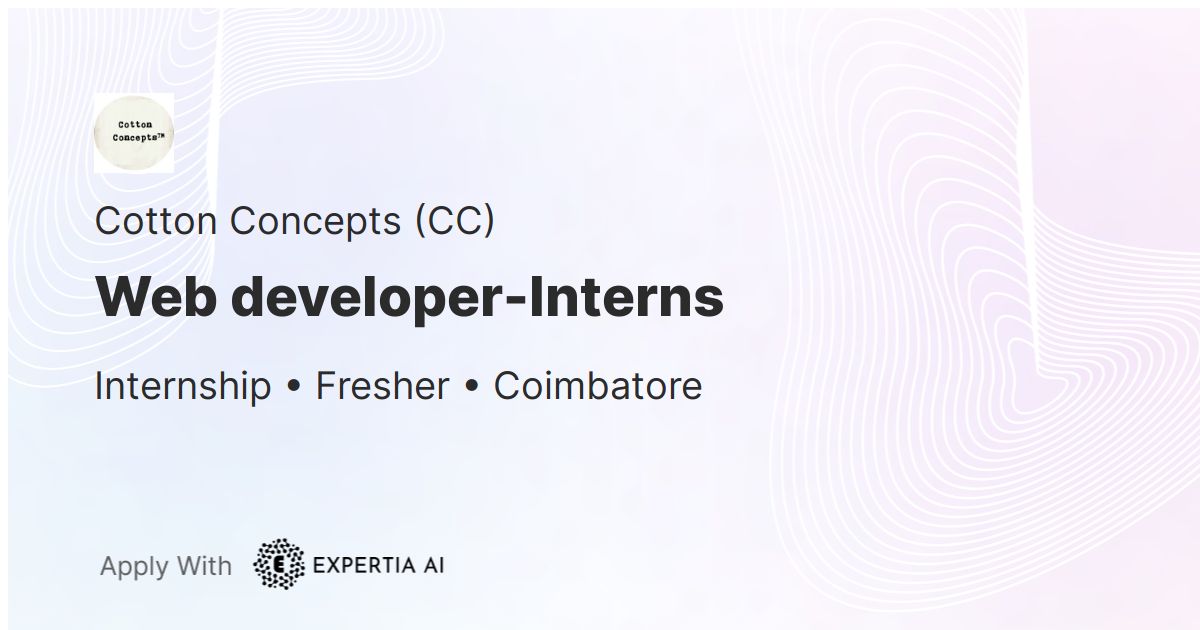 Web developer-Interns Job | Coimbatore | Fresher