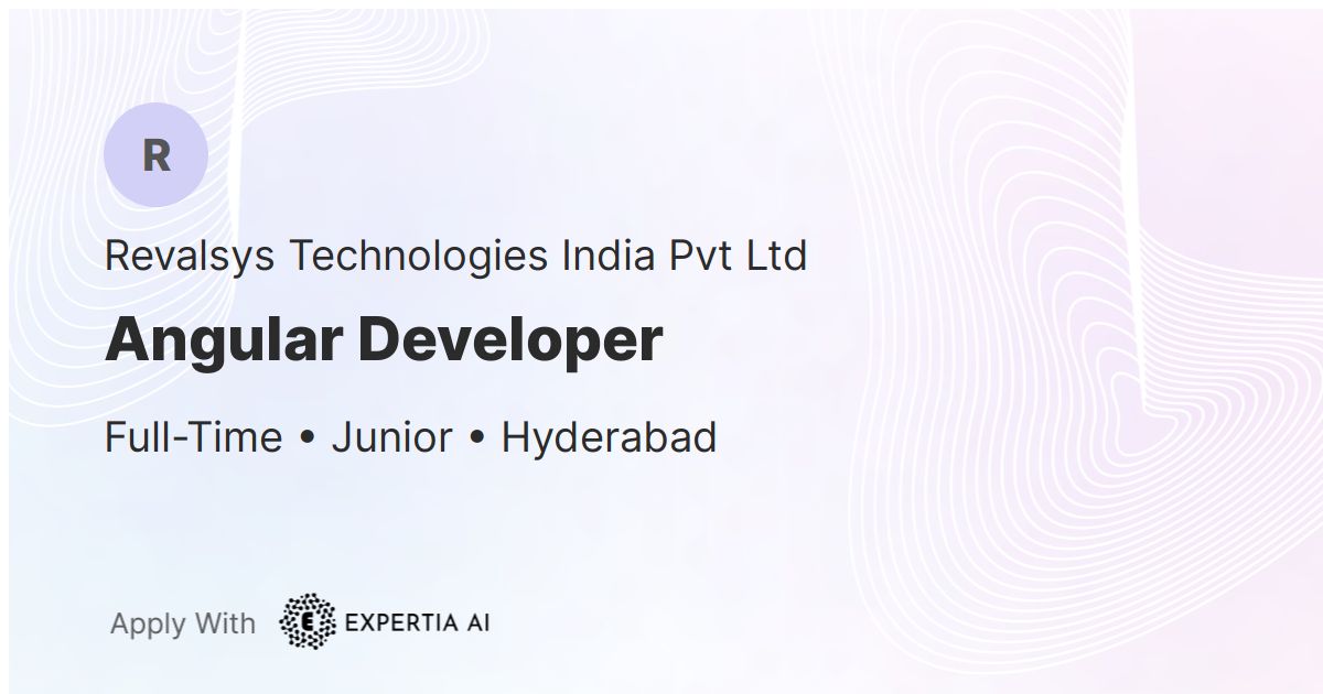 Angular Developer Job | Hyderabad | Junior Angular Developer Job | Hyderabad | Junior