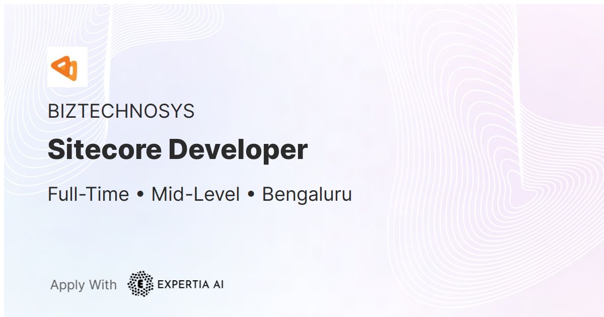Sitecore Developer Job | Bengaluru | Mid-Level