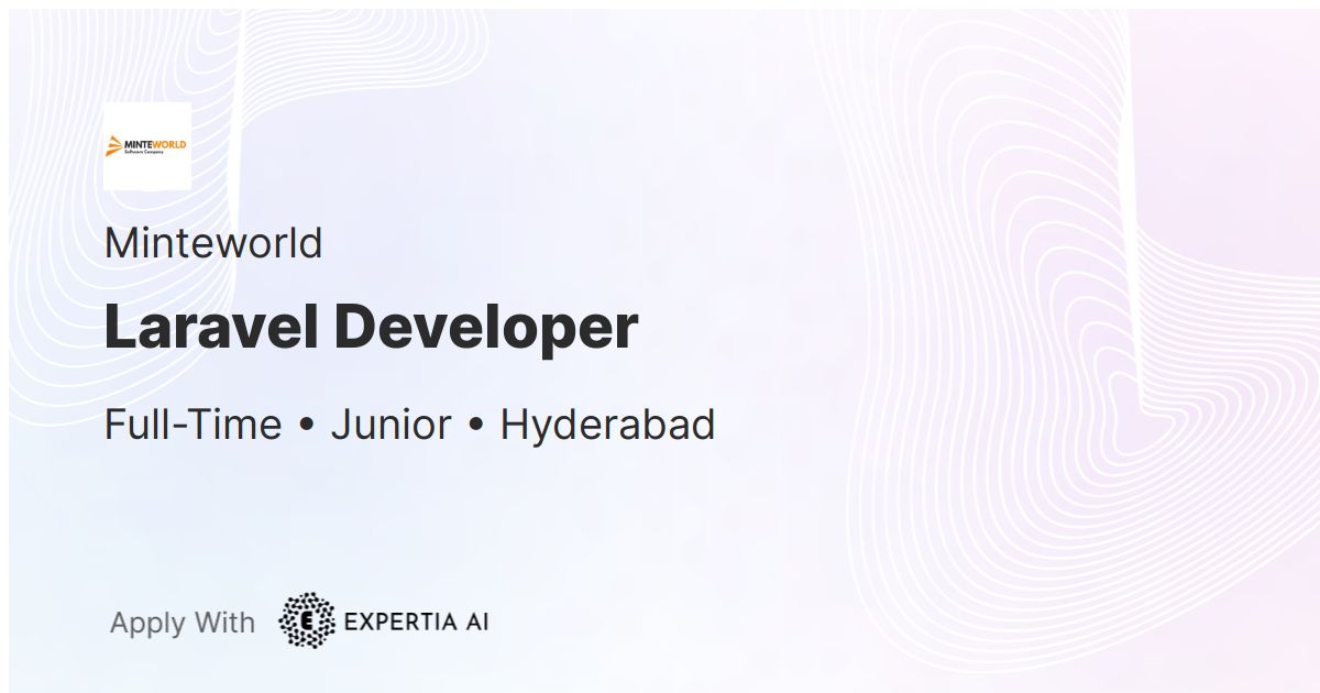 Laravel Developer Job | Hyderabad | Junior