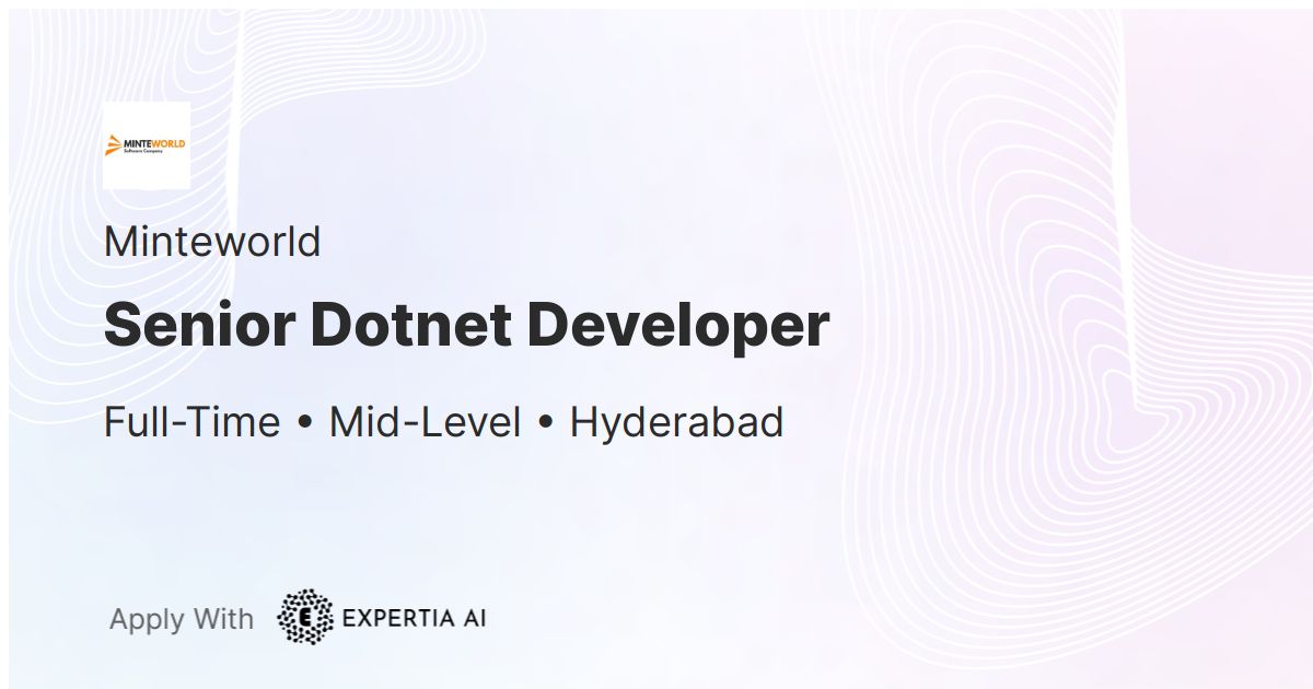 Senior Dotnet Developer Job | Hyderabad | Mid-Level