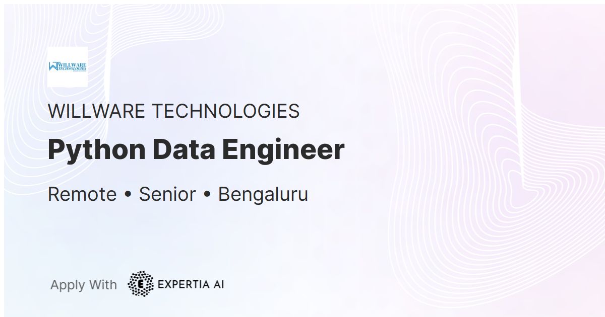 Python Data Engineer Job | Bengaluru | Senior
