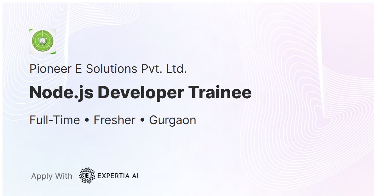 Node.js Developer Trainee Job | Gurgaon | Fresher Node.js Developer Trainee Job | Gurgaon | Fresher