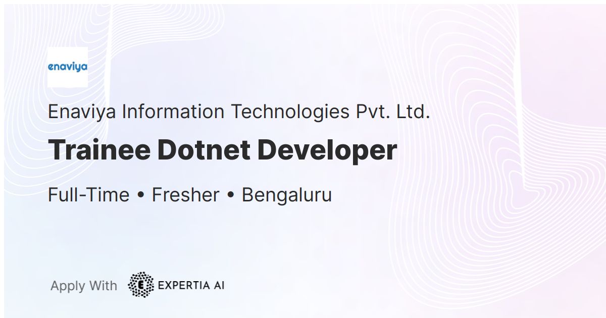 Trainee Dotnet Developer Job | Bengaluru | Fresher