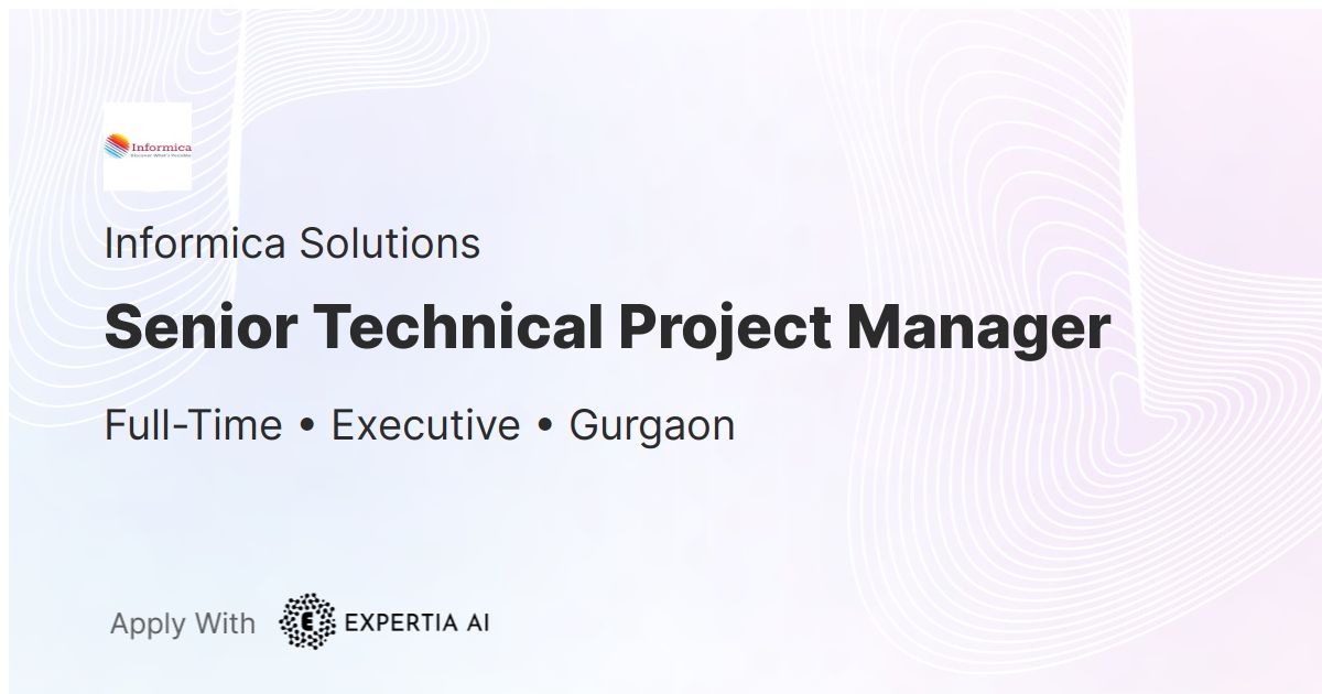 Senior Technical Project Manager Job | Gurgaon | Executive