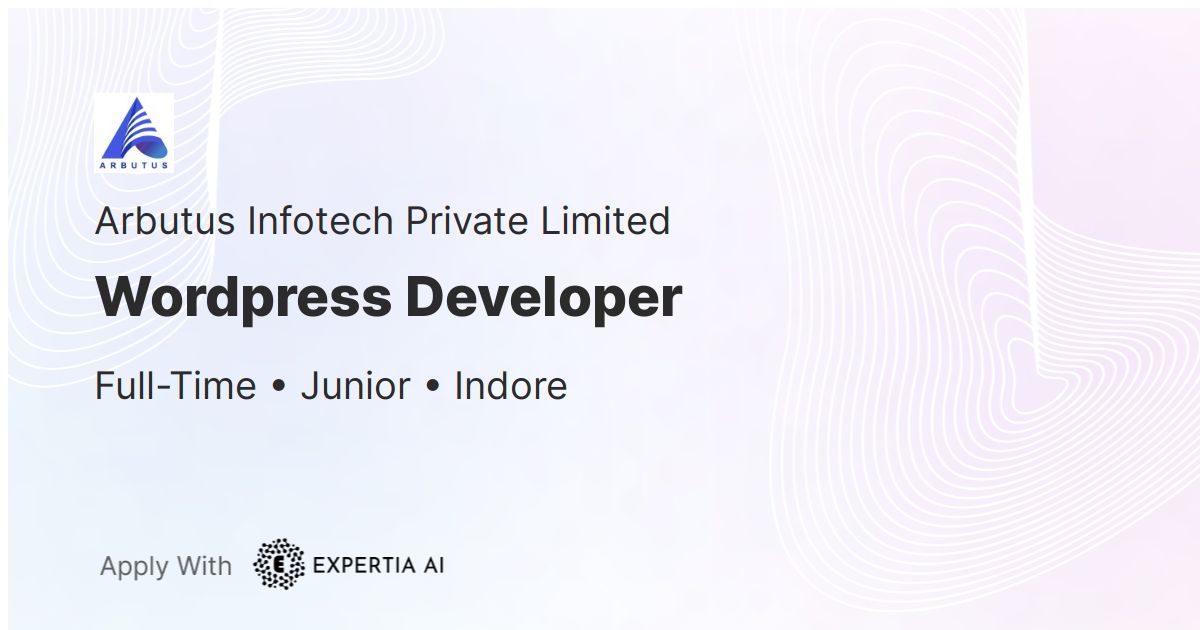 Wordpress Developer Job | Indore | Junior