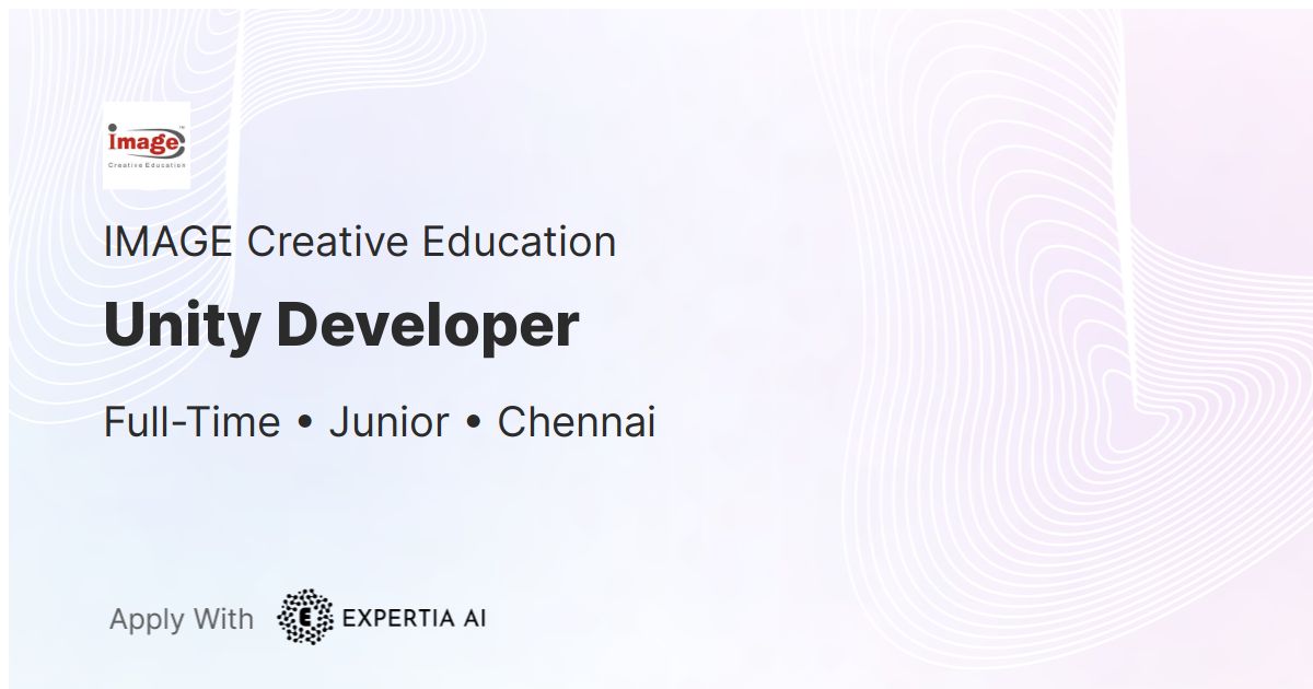 Unity Developer Job | Chennai | Junior