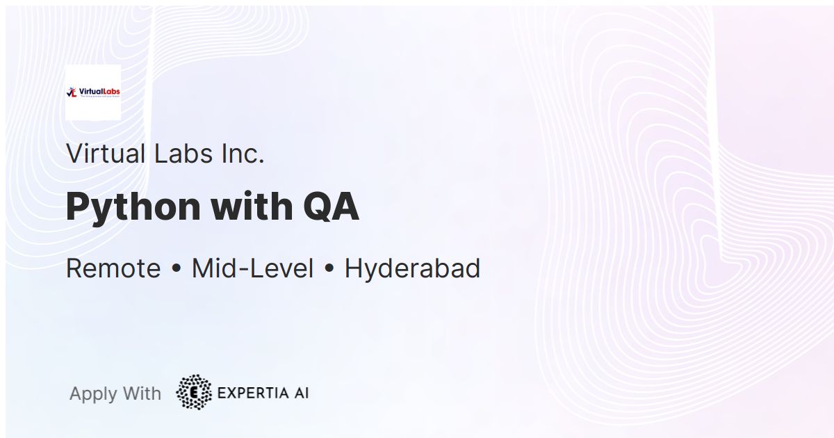 Python with QA Job | Hyderabad | Mid-Level