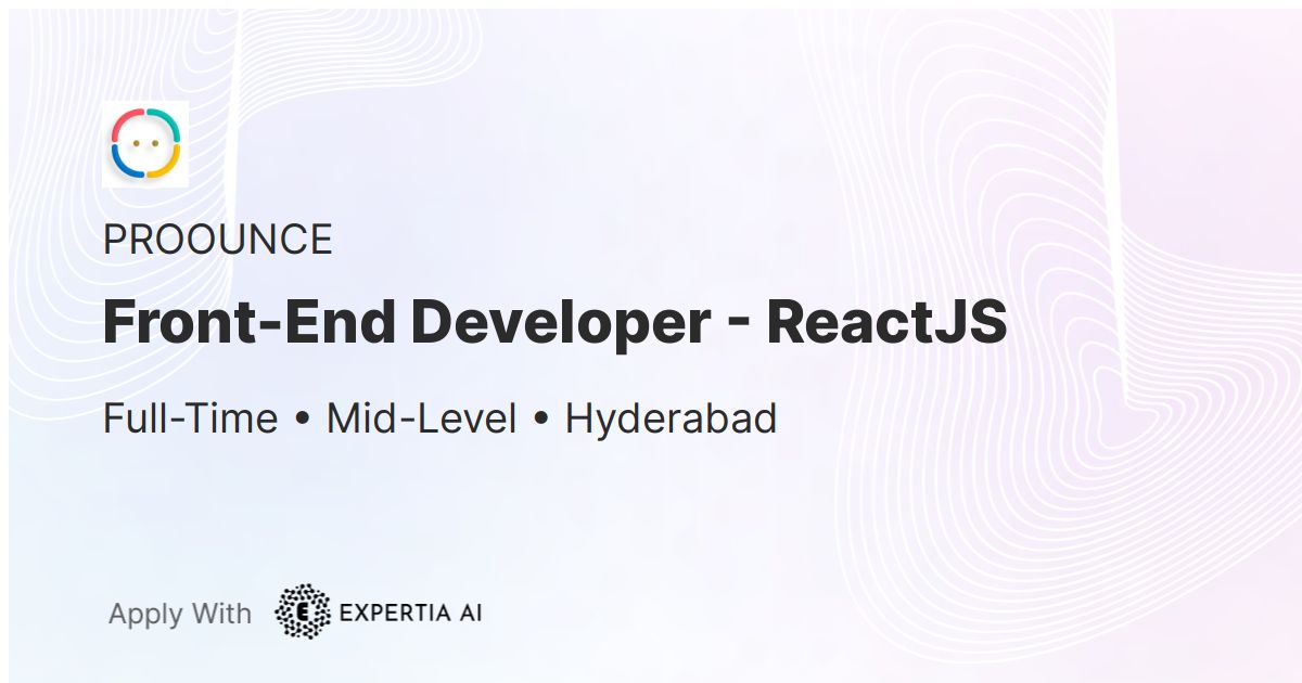Front-End Developer - ReactJS Job | Hyderabad | Mid-Level