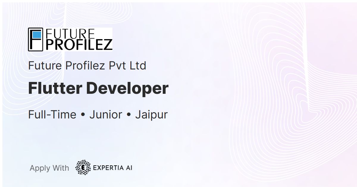 Flutter Developer Job | Jaipur | Junior
