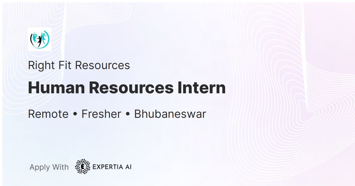 Human Resources Intern Job | Bhubaneswar | Fresher