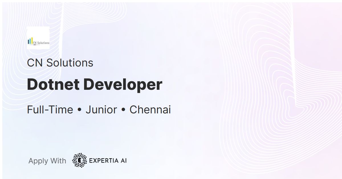 Dotnet Developer Job | Chennai | Junior