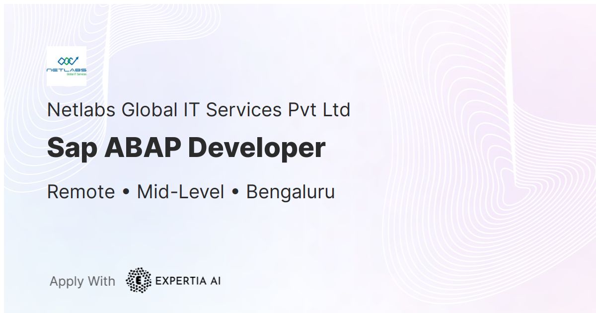 Sap ABAP Developer Job | Bengaluru | Mid-Level