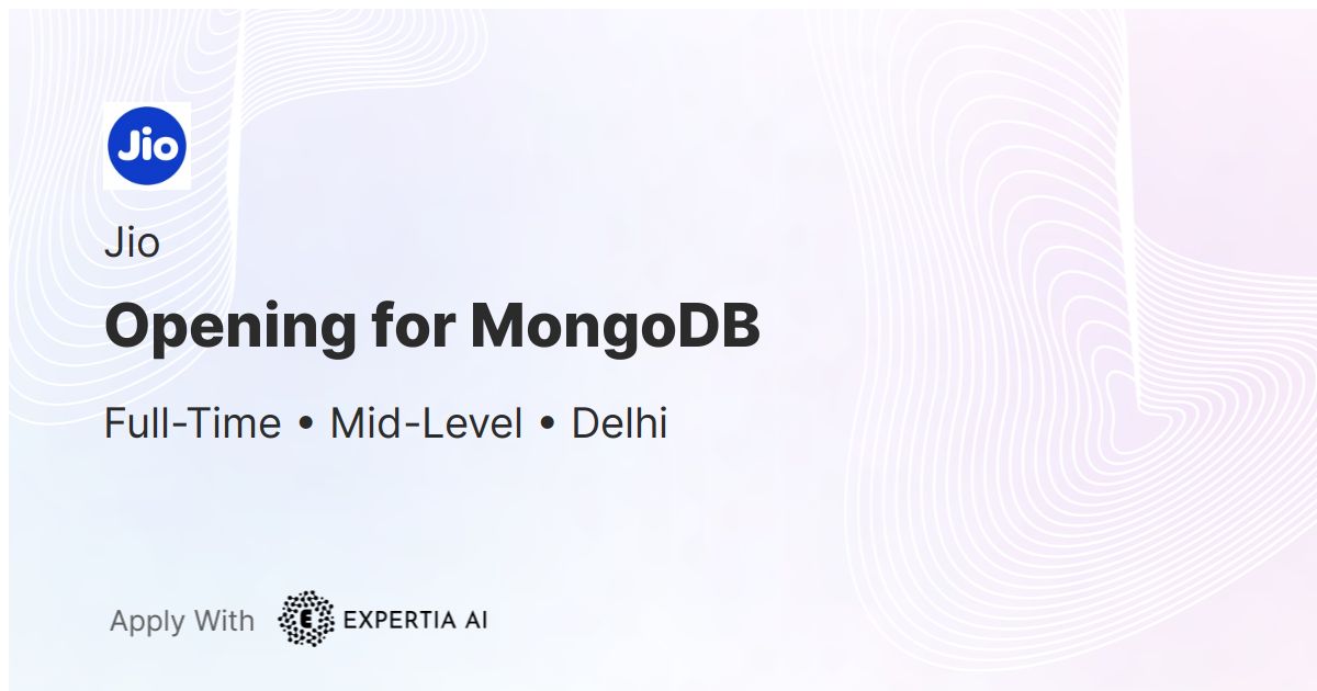 Opening for MongoDB Job | Delhi | Mid-Level
