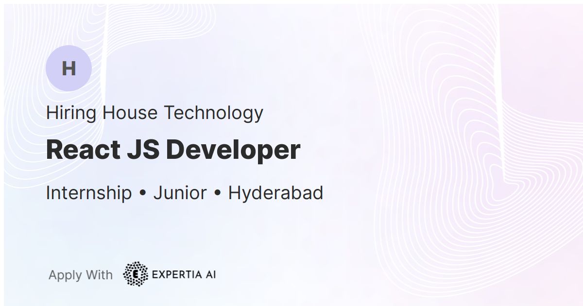 React JS Developer Job | Hyderabad | Junior