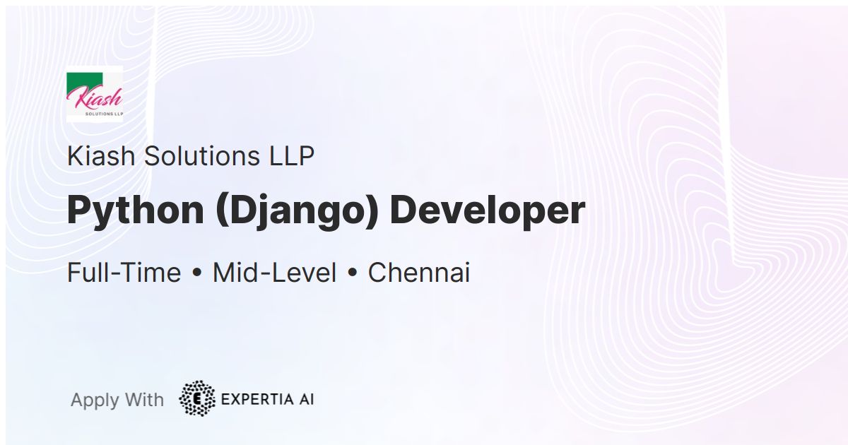 Python (Django) Developer Job | Chennai | Mid-Level