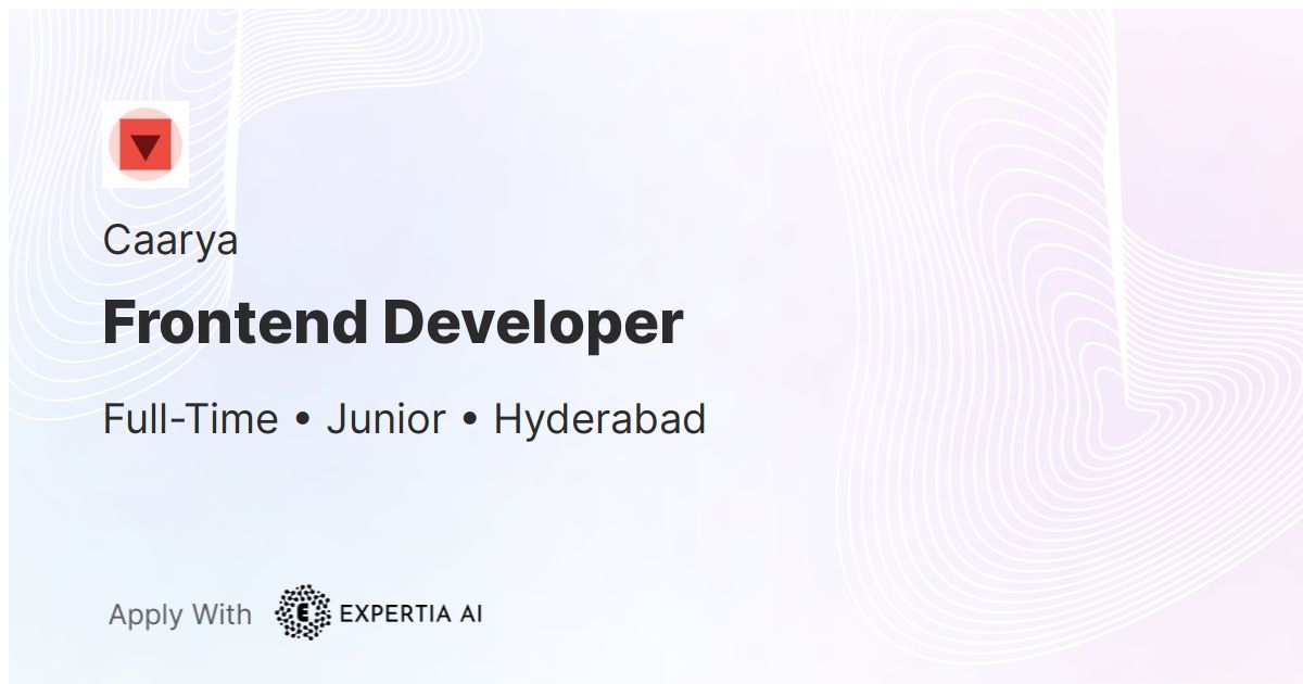 Frontend Developer Job | Hyderabad | Junior