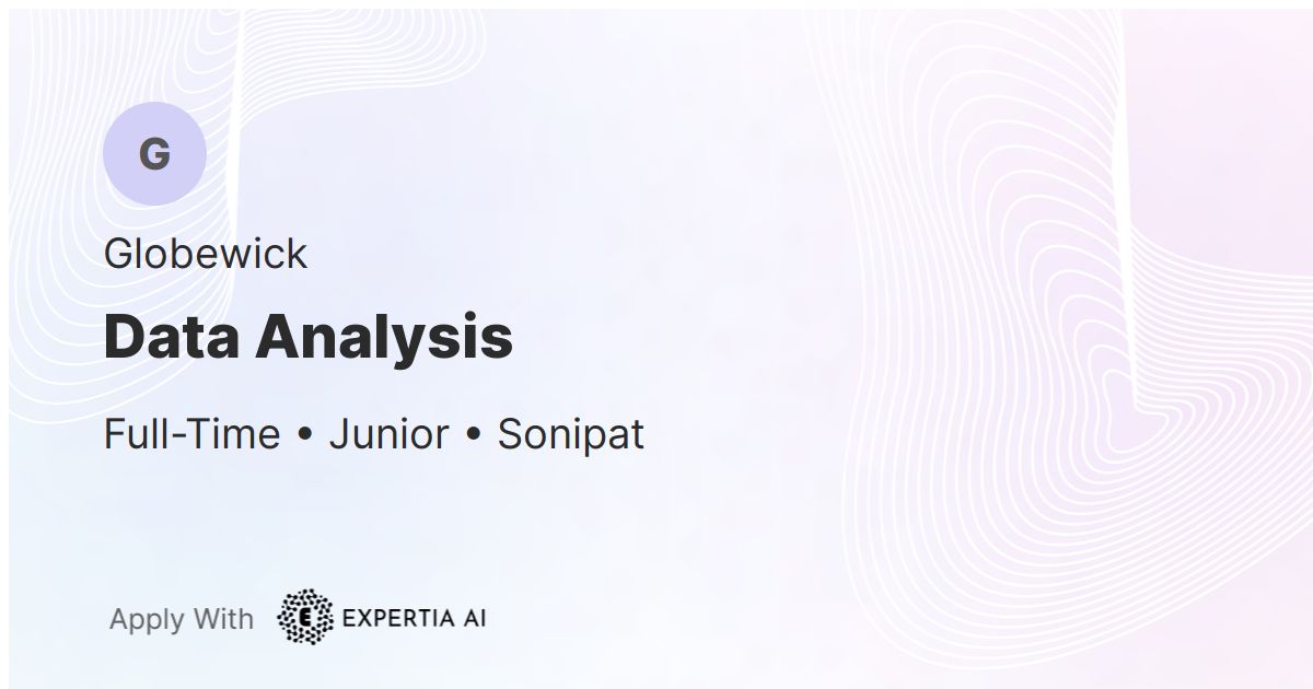 Data Analysis Job | Sonipat | Junior