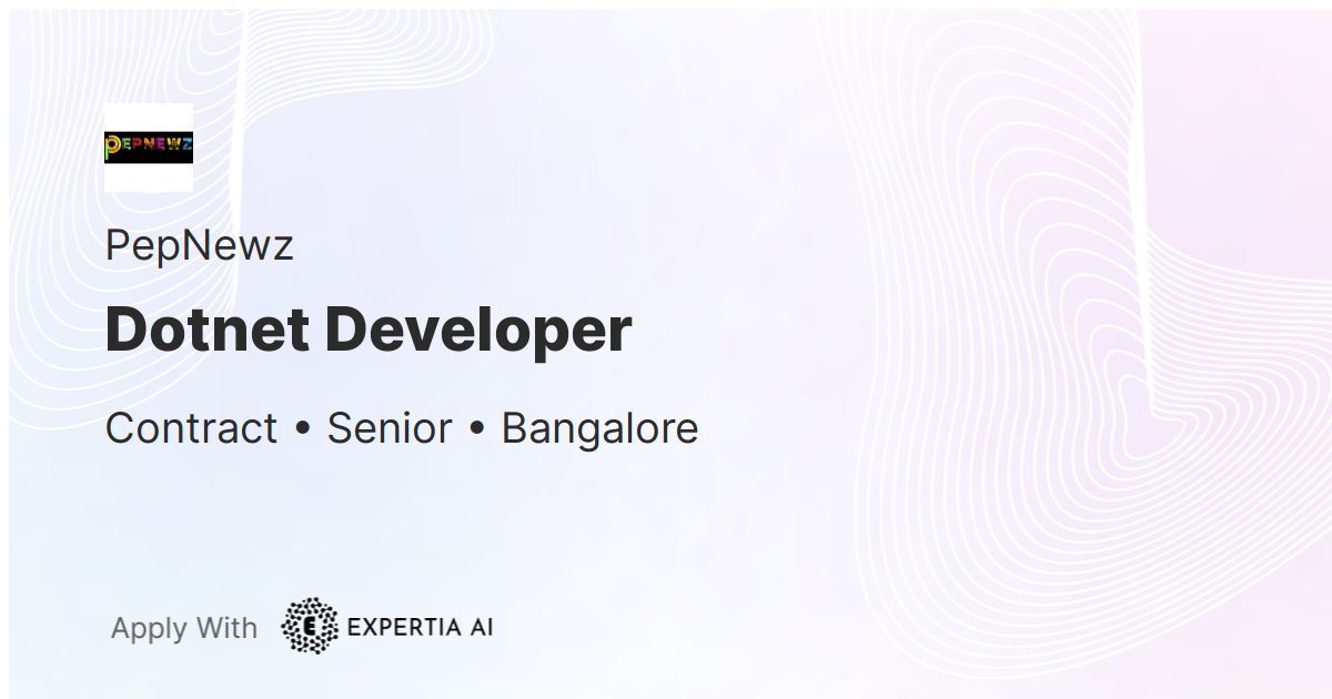 Dotnet Developer Job | Bangalore | Senior