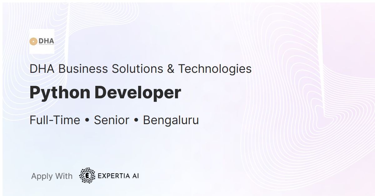 Python Developer Job | Bengaluru | Senior