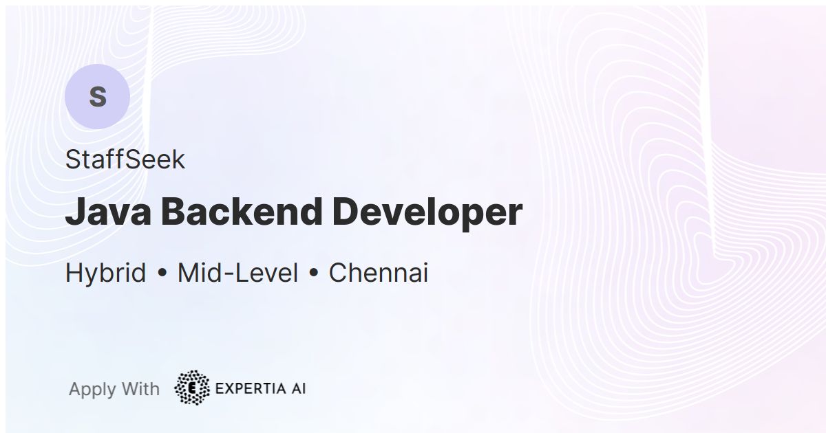 Java Backend Developer Job | Chennai | Mid-Level