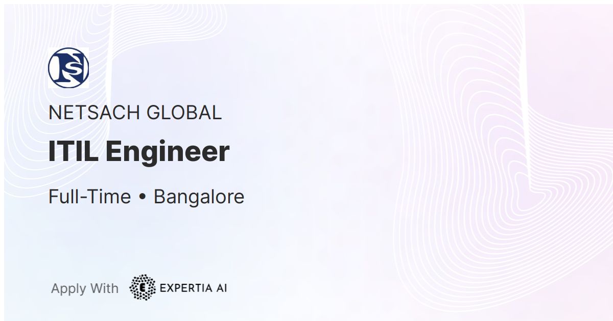 ITIL Engineer Job | Bangalore | Mid-Level