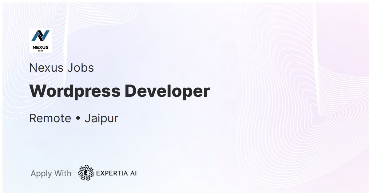 Wordpress Developer Job | Jaipur | Fresher