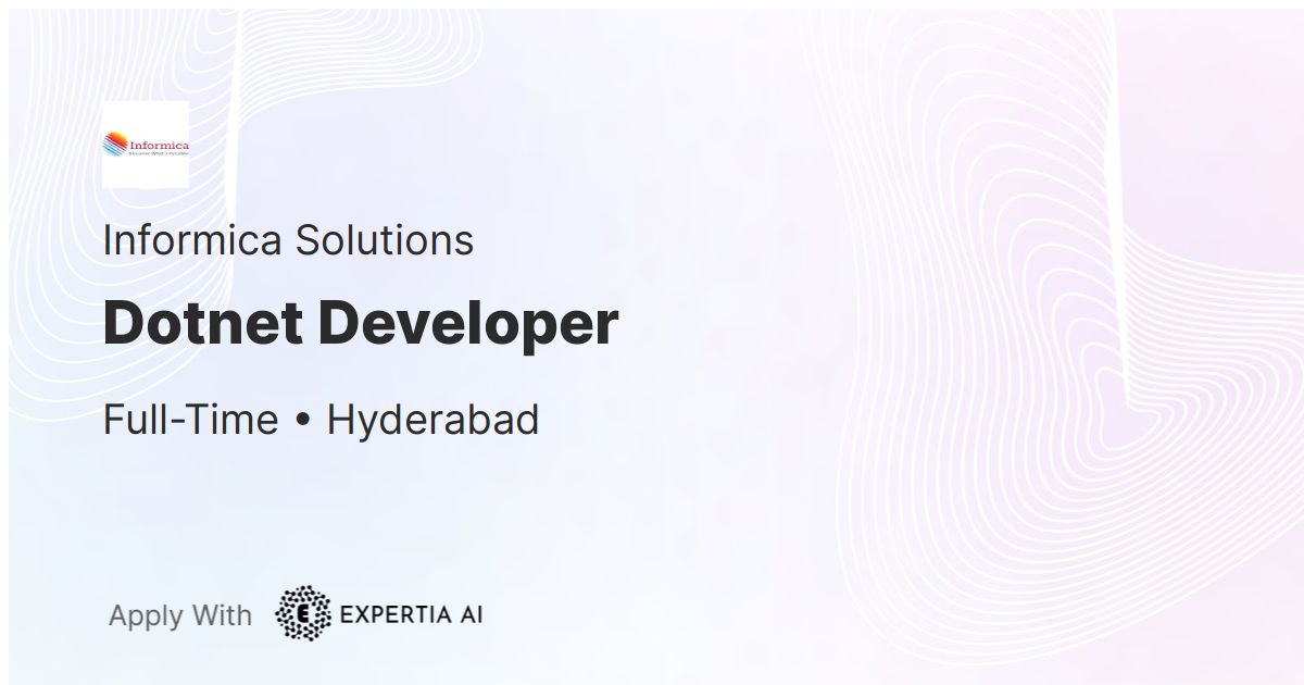 Dotnet Developer Job | Hyderabad | Mid-Level