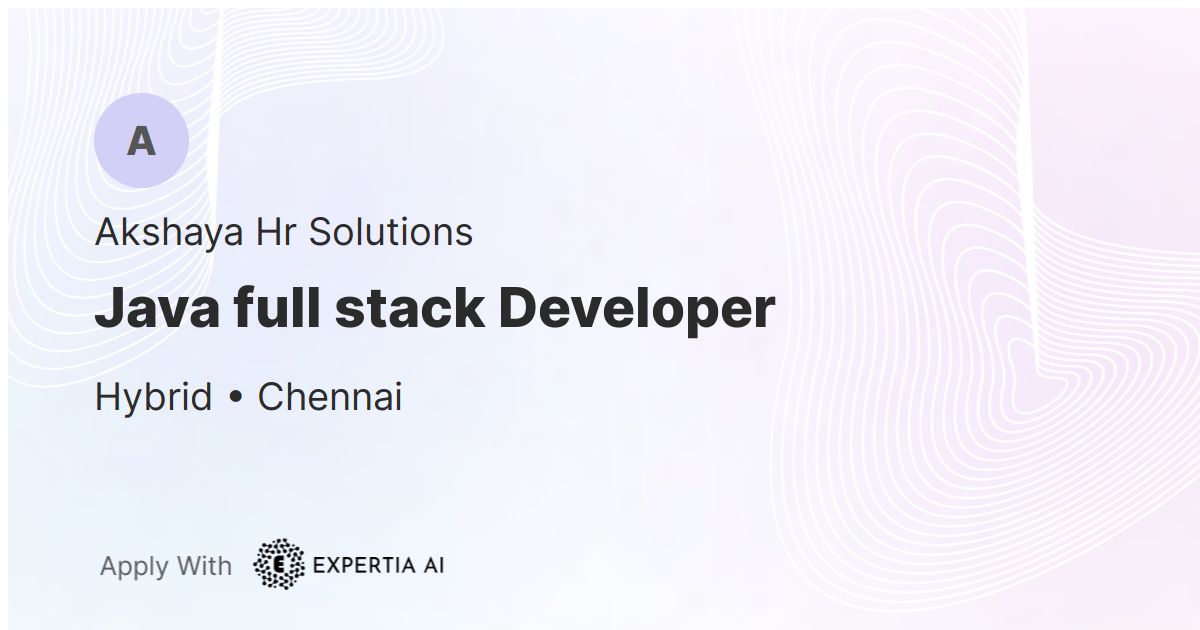 Java full stack Developer Job | Chennai | Mid-Level