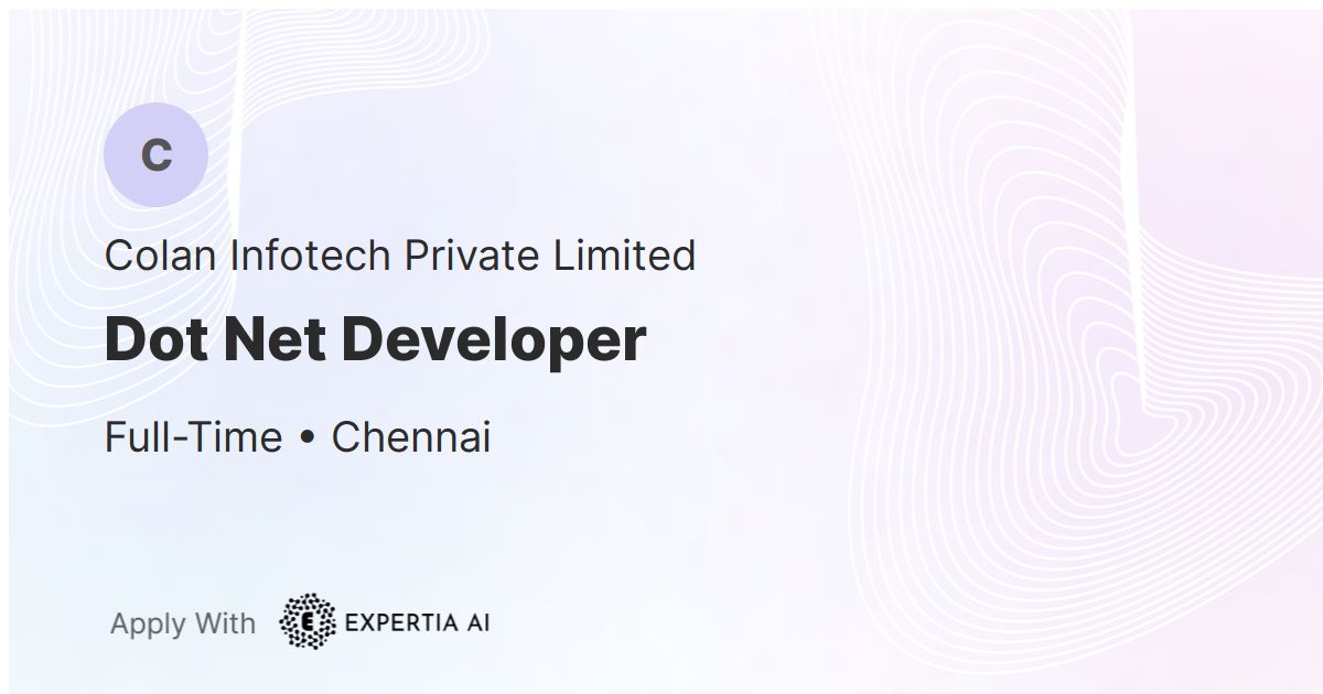 Dot Net Developer Job | Chennai | Mid-Level