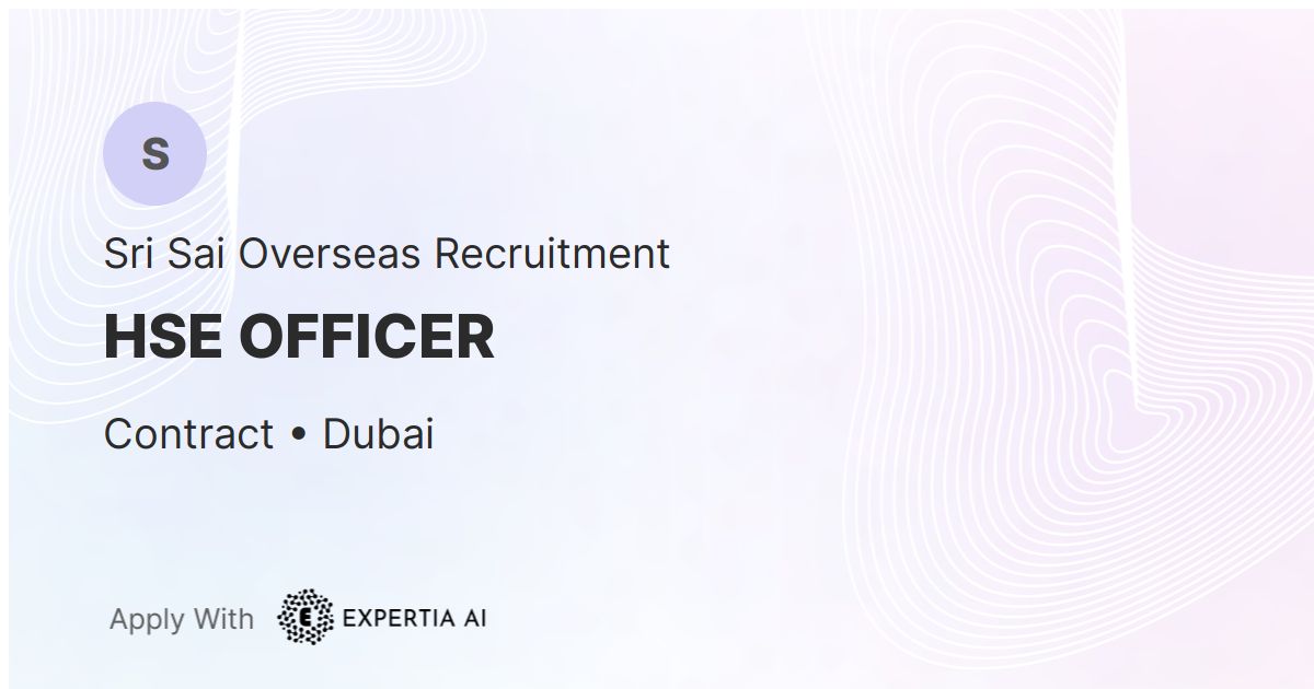 HSE OFFICER Job | Dubai | Mid-Level